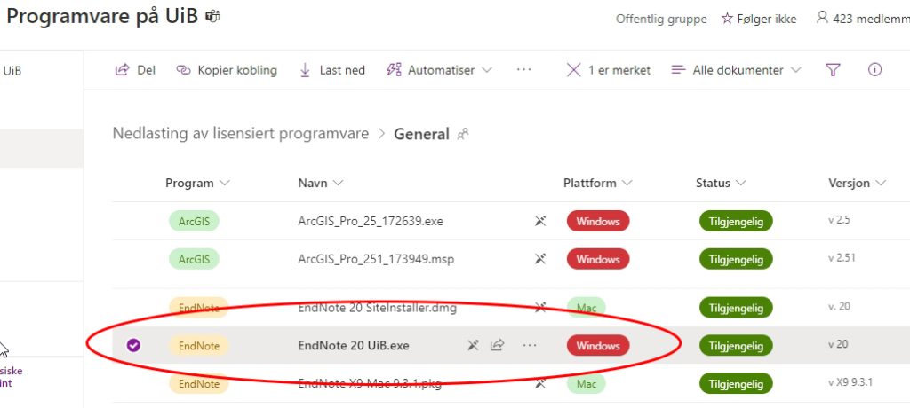 Installasjon av EndNote 20 med alle tillegg (Windows) – EndNote 20